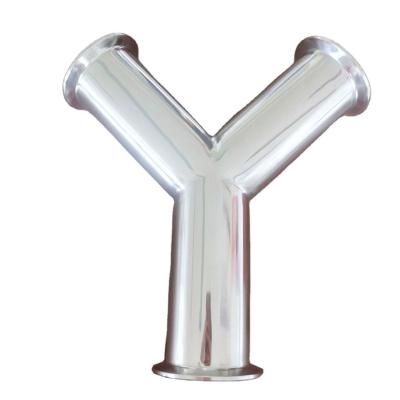 China Sanitary Stainless Steel304 316 Pipe Fitting Tri Clamp Wyes Tee Y Type Tee Guaranteed for sale