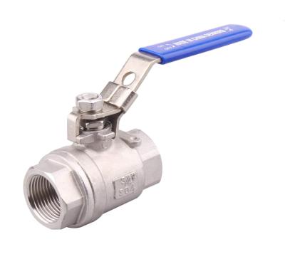 China Stainless Steel 304 Ball Valve 2-Piece Full Port Heavy Duty with Locking Device 1''-8 for sale