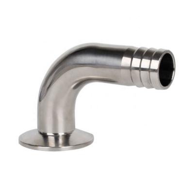 China SS304L/SS316L Sanitary Stainless Steel 90 Degree Elbow Hose Barb for Chemical Equipment for sale