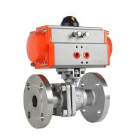 China 2 Inch Stainless Steel Pneumatic Flanged Actuator Ball Valve with Welding Connection for sale