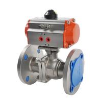 China 2 Inch Stainless Steel Pneumatic Flanged Actuator Ball Valve with Welding Connection for sale