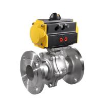 China 2 Inch Stainless Steel Pneumatic Flanged Actuator Ball Valve with Welding Connection for sale