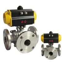 China 2 Inch Stainless Steel Pneumatic Flanged Actuator Ball Valve with Welding Connection for sale