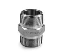 China WZ Stainless Steel High Pressure Hex Nipple BSP NPT Equal Male Thread Pipe Fitting for sale