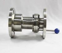 China 304 Sanitary Welding Butterfly Valve with Non-Negative Pressure Flange Standard Forged for sale