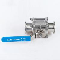 China Sanitary Stainless Steel 304 Three-Piece Quick Clamp Ball Valve for Manual Operation for sale