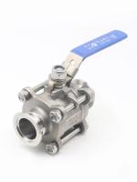 China Sanitary Stainless Steel 304 Three-Piece Quick Clamp Ball Valve for Manual Operation for sale