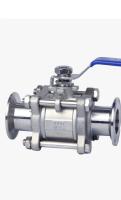 China Sanitary Stainless Steel 304 Three-Piece Quick Clamp Ball Valve for Manual Operation for sale