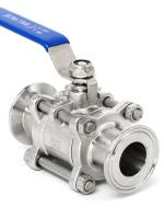 China Sanitary Stainless Steel 304 Three-Piece Quick Clamp Ball Valve for Manual Operation for sale