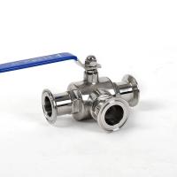 China Sanitary Stainless Steel 304 316 316L Tri Clamp 3-Way Sanitary Ball Valve Type T Type L for sale