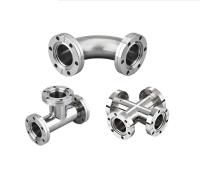 China Stainless Steel 301/304/316 KF Equal Tee Connect Flange Vacuum Fitting with OEM Support for sale