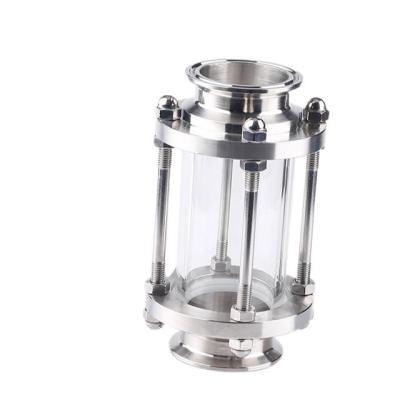 China Sanitary Stainless Steel 304/316 Pipe Fittings Tri Clamp Straight Tubular Sight Class for sale