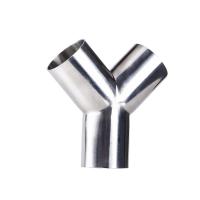 China Sanitary Stainless Steel Y Type 3 Way Tee Connector with Tri-Clamp Welding Connection for sale