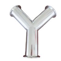 China Sanitary Stainless Steel Y Type 3 Way Tee Connector with Tri-Clamp Welding Connection for sale