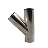 China Sanitary Stainless Steel Y Type 3 Way Tee Connector with Tri-Clamp Welding Connection for sale