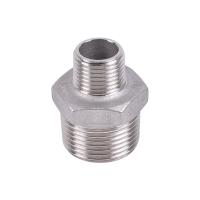 China Male Hexagonal Nipple Fitting Silver Sanitary Stainless Steel 201 304 316 Thread Pipe for sale