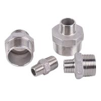 China Male Hexagonal Nipple Fitting Silver Sanitary Stainless Steel 201 304 316 Thread Pipe for sale