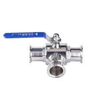 China Sanitary SS304/SS316L Tri Clamp Ball Valve with 3 Way Function and in 1/2'' 6'' Sizes for sale