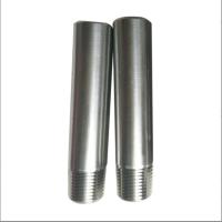 China Square Head Forged Stainless Steel 201/304 Male Single Pipe Plain End Long Half Nipple for sale