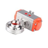 China Food Grade Sanitary Stainless Steel 304/316l Pneumatic Actuated Welded Butterfly Valve High Temperature 2/3 inch for sale