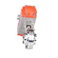 China Food Grade Sanitary Stainless Steel 304/316l Pneumatic Actuated Welded Butterfly Valve High Temperature 2/3 inch for sale
