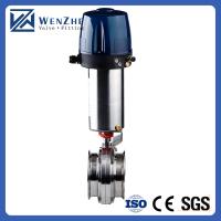 China Sanitary Stainless Steel Pneumatic Tri-Clamp Butterfly Valve with Top Control Device for sale