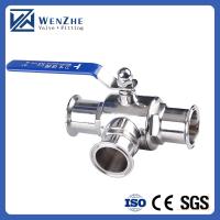 China Normal Temperature Media Sanitary Stainless Steel 304 316L Tri Clamp Tee 3 Way Ball Valve for sale