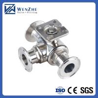 China Manual Sanitary Stainless Steel 304/316L Tri-Clamp 3 Way Ball Valve with High Mounting Pad for sale