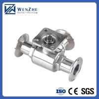China Manual Sanitary Stainless Steel 304/316L Tri-Clamp 3 Way Ball Valve with High Mounting Pad for sale