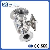 China Manual Sanitary Stainless Steel 304/316L Tri-Clamp 3 Way Ball Valve with High Mounting Pad for sale