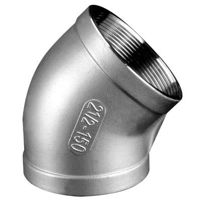 China ODM Supported WZ 201 304 316L Pipe Fittings NPT Bspt Threading 45 Degree Female Elbow for sale