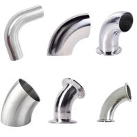 China Stainless Steel 304 316 Pipe Fitting SR LR 90 Degrees 45 Degrees Street Welding Tri Clamp Elbow for sale