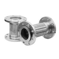 China Flexible Metal Corrugated Pipe with Flange Connection Silver Stainless Steel 304 316 Hose for sale