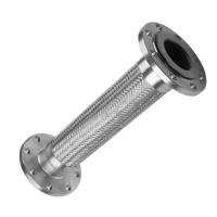 China Flexible Metal Corrugated Pipe with Flange Connection Silver Stainless Steel 304 316 Hose for sale