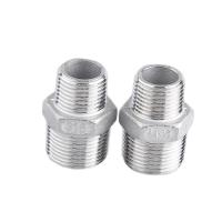China 304/316L Stainless Steel BSP/NPT Male Thread Hexagonal Nipple for Water Media 1/4''-4.0 for sale