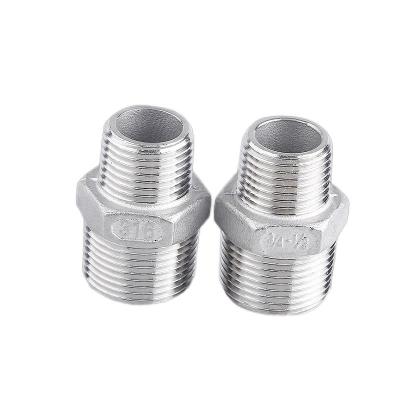 China 304/316L Stainless Steel BSP/NPT Male Thread Hexagonal Nipple for Water Media 1/4''-4.0 for sale