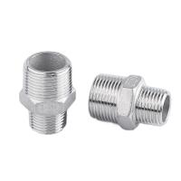 China 304/316L Stainless Steel BSP/NPT Male Thread Hexagonal Nipple for Water Media 1/4''-4.0 for sale