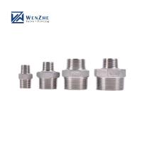 China 304/316L Stainless Steel BSP/NPT Male Thread Hexagonal Nipple for Water Media 1/4''-4.0 for sale