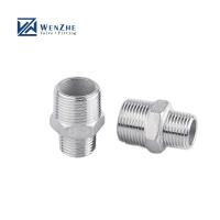 China 304/316L Stainless Steel BSP/NPT Male Thread Hexagonal Nipple for Water Media 1/4''-4.0 for sale