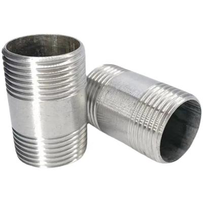 China 201 304 Stainless Steel Double Head External Thread Pipe Nipple for Customized Support for sale