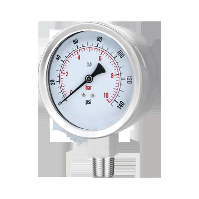 China Thread Connection WZ 100mm 304SS Stainless Steel Pressure Gauge Cylindrical Head Code for sale
