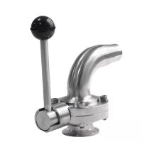 China 304 316 Stainless Steel Sanitary Side Elbow Quick Butterfly Valve with Manual Welding for sale