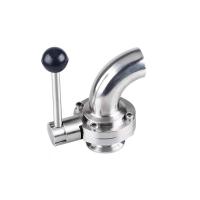 China 304 316 Stainless Steel Sanitary Side Elbow Quick Butterfly Valve with Manual Welding for sale