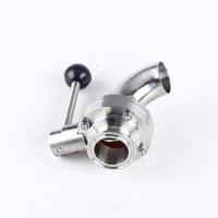 China 304 316 Stainless Steel Sanitary Side Elbow Quick Butterfly Valve with Manual Welding for sale