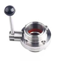 China 304 316 316L Weld Clamped Thread Butterfly Valve Manual DIN 3A SMS WZ Stainless Steel for sale