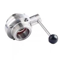 China 304 316 316L Weld Clamped Thread Butterfly Valve Manual DIN 3A SMS WZ Stainless Steel for sale