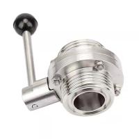 China 304 316 316L Weld Clamped Thread Butterfly Valve Manual DIN 3A SMS WZ Stainless Steel for sale