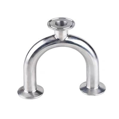 China SS304/316L Polished U Type Clamped Tee for Sanitary Pipe Connections in Dairy Industry for sale