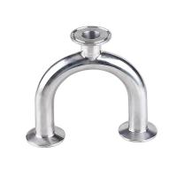 China SS304/316L Polished U Type Clamped Tee for Sanitary Pipe Connections in Dairy Industry for sale