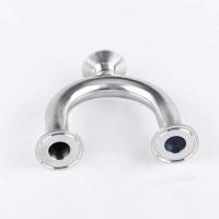 China SS304/316L Polished U Type Clamped Tee for Sanitary Pipe Connections in Dairy Industry for sale
